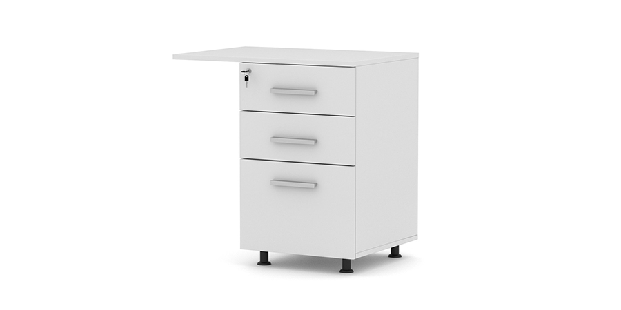 Office table-pump, 3 drawers, LOP HIGH PEDESTAL, 72.5x50xh758 cm., with ...